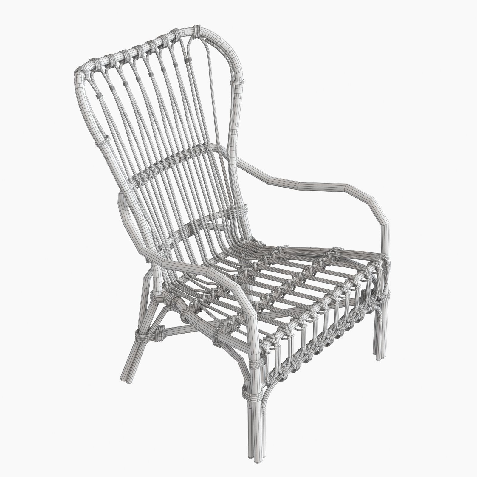 Storsele chair rattan bamboo black 3D model | CGTrader