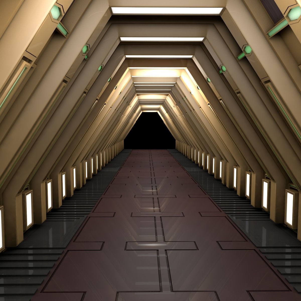 3D cave Sci fi corridor | CGTrader