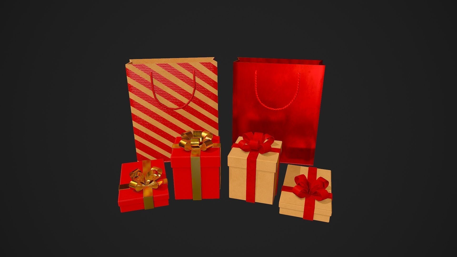 3D model Birthday Gift Pack VR / AR / low-poly | CGTrader