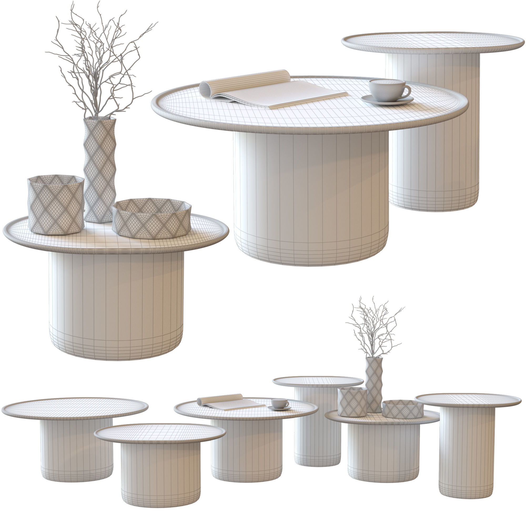 Button Tables and Joker Vases by BB Italia 3D model | CGTrader