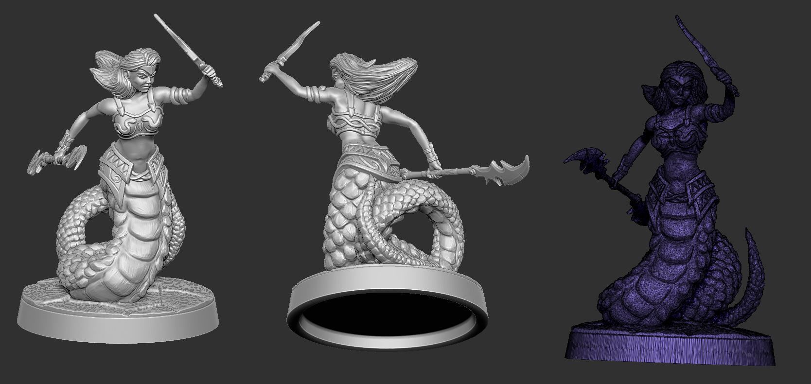 Naga Character 3D model 3D printable | CGTrader