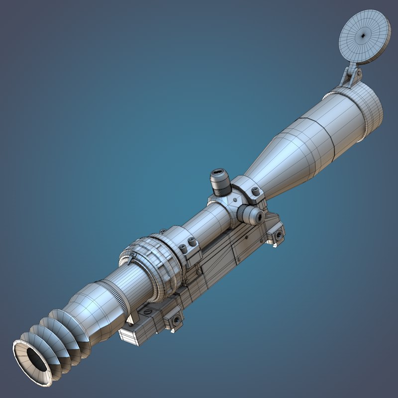 3-10x 1P69 sniper rifle scope 3D model | CGTrader