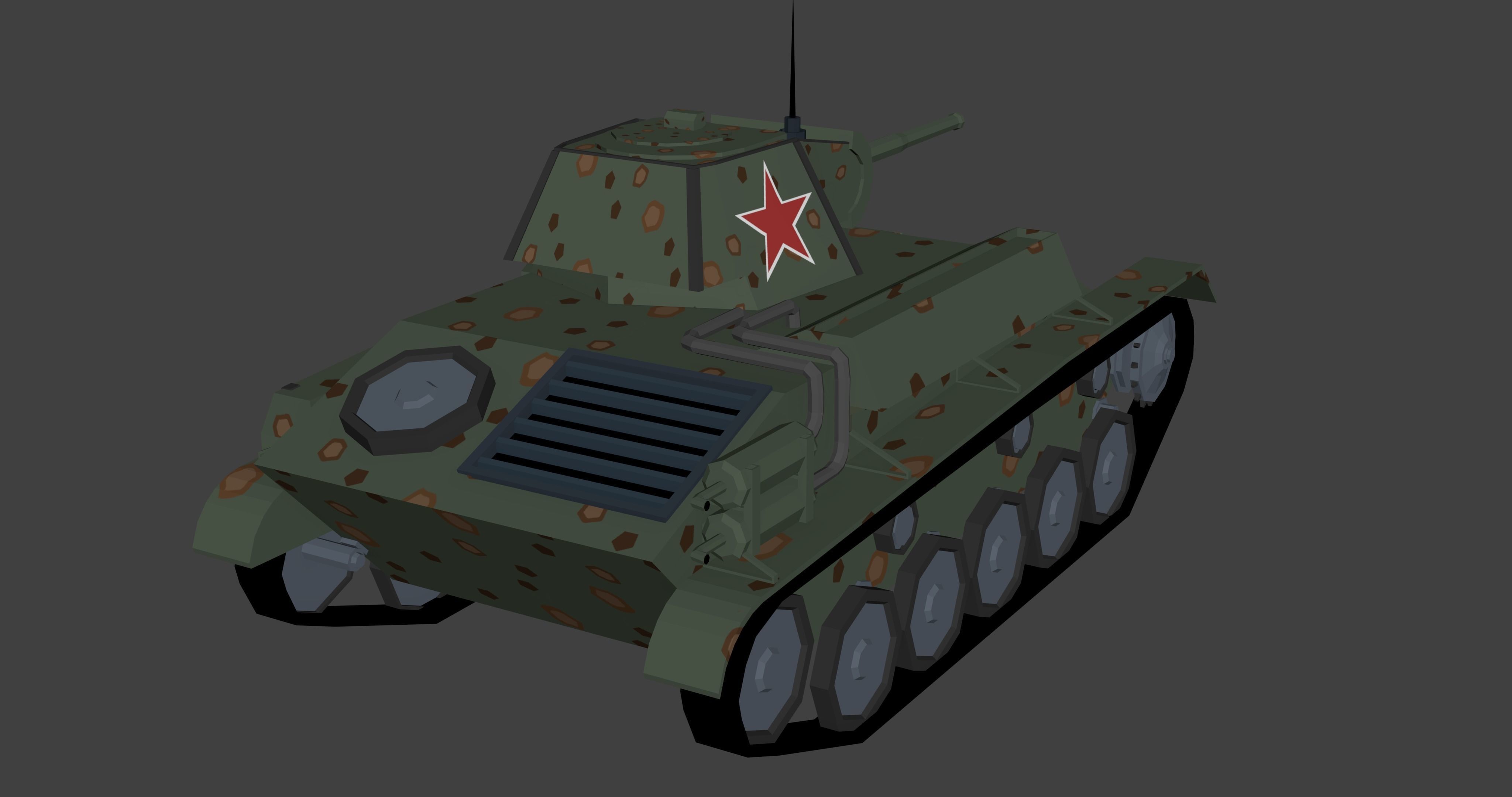 3D model T-70 USSR tank LowPoly isometric VR / AR / low-poly | CGTrader