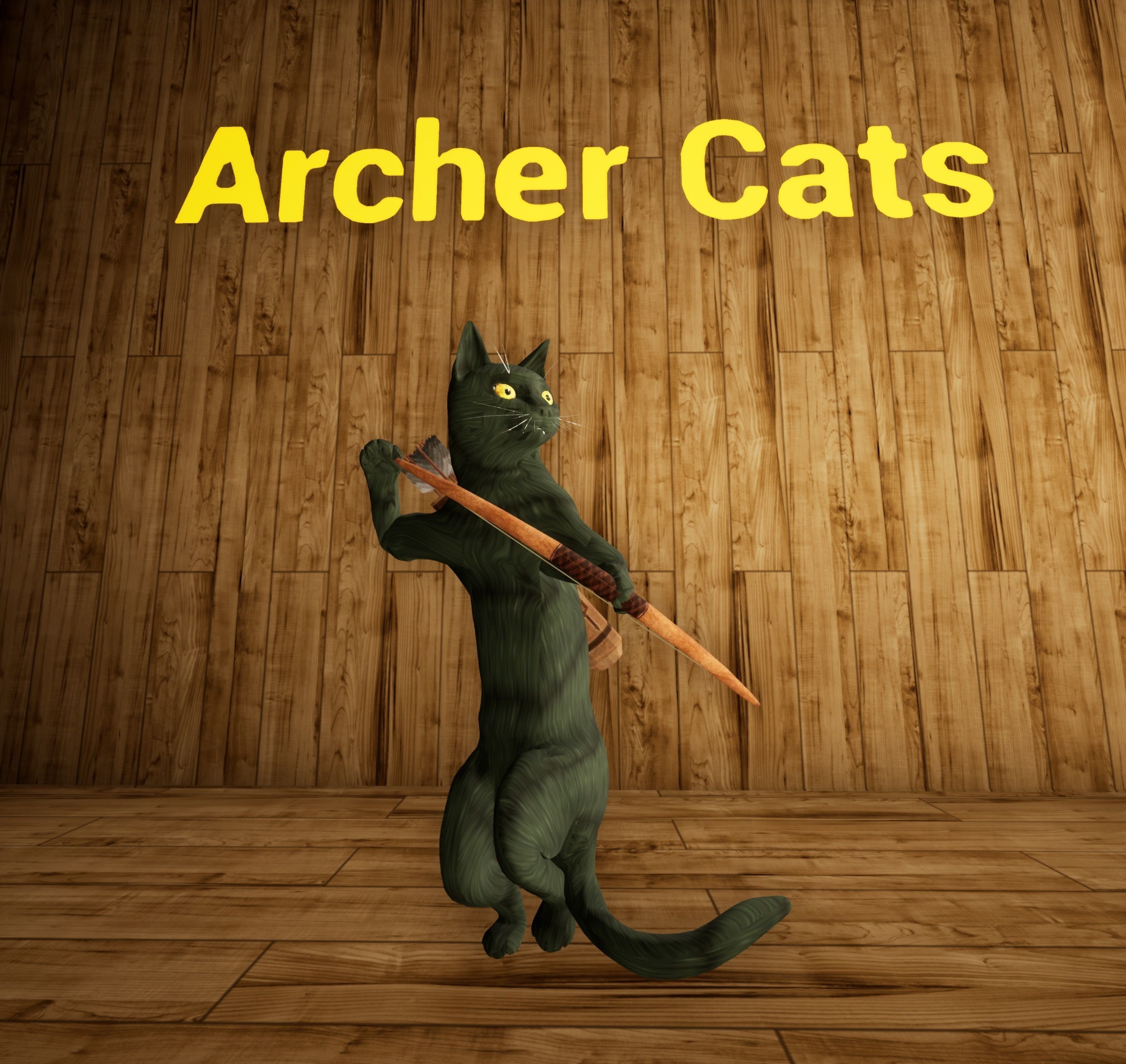 3D model Archer Bow Cats 39 Animations with Props Ranger RPG Character ...