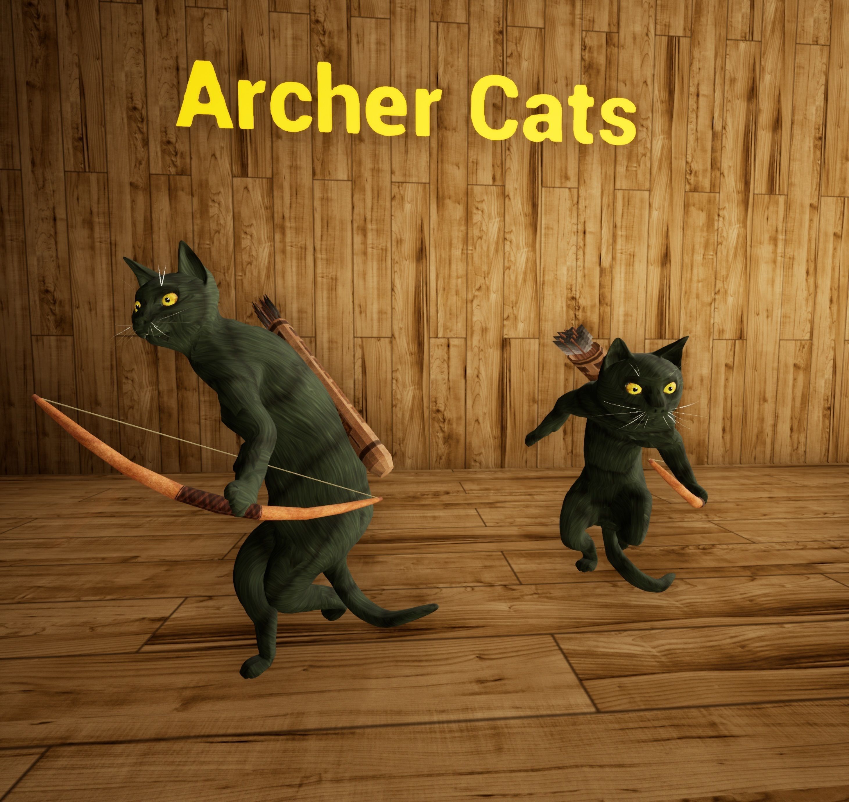 3D model Archer Bow Cats 39 Animations with Props Ranger RPG Character ...