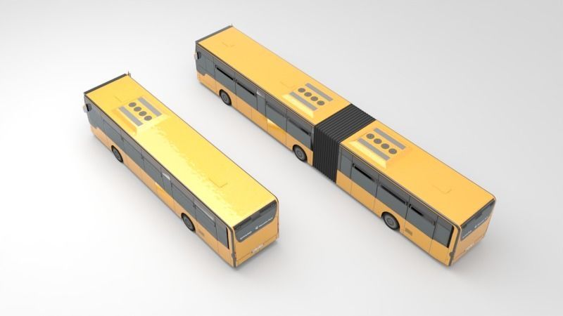 Low poly bus two buses 3D model | CGTrader