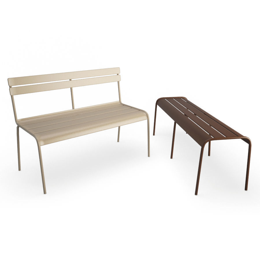 Luxembourg Metallic Benches Fermob 3D model | CGTrader