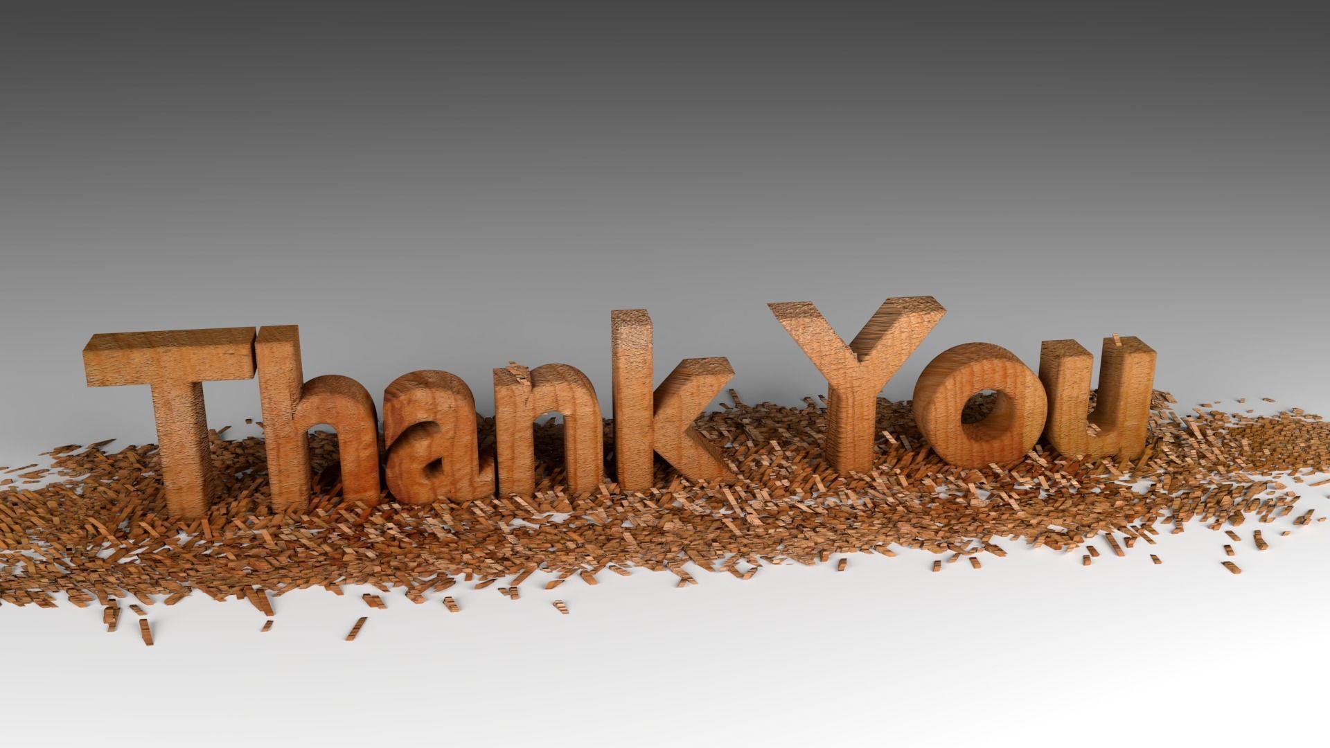 Wood Chipping Thank You Text Animation 3D model animated | CGTrader