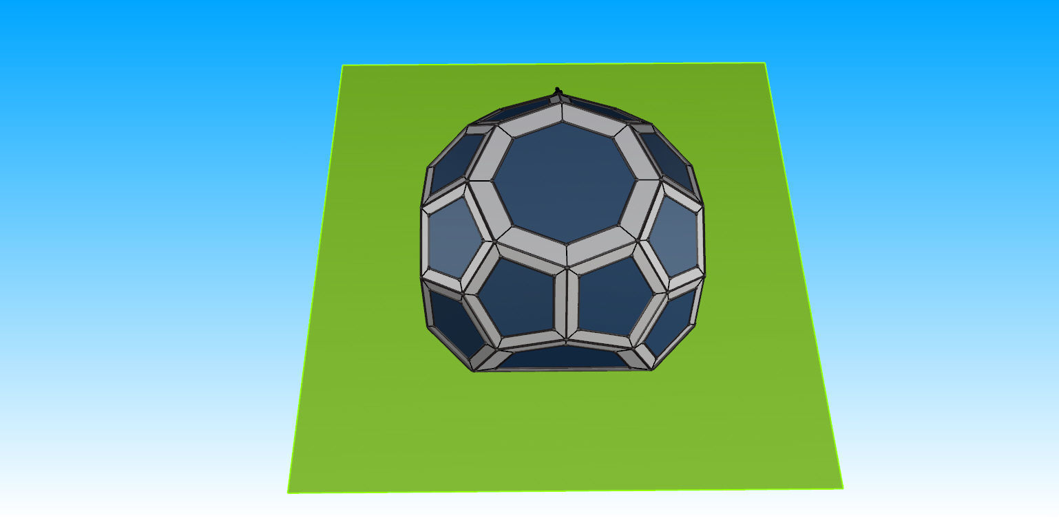 Pentagon Dome with frame and glass 3D model | CGTrader
