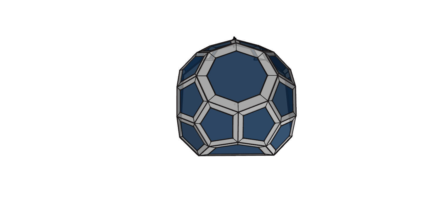 Pentagon Dome with frame and glass 3D model | CGTrader