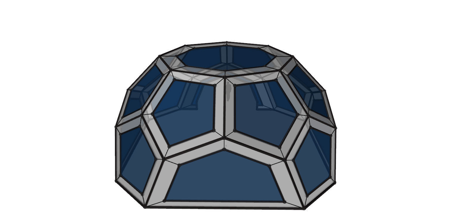 Pentagon Dome with frame and glass 3D model | CGTrader