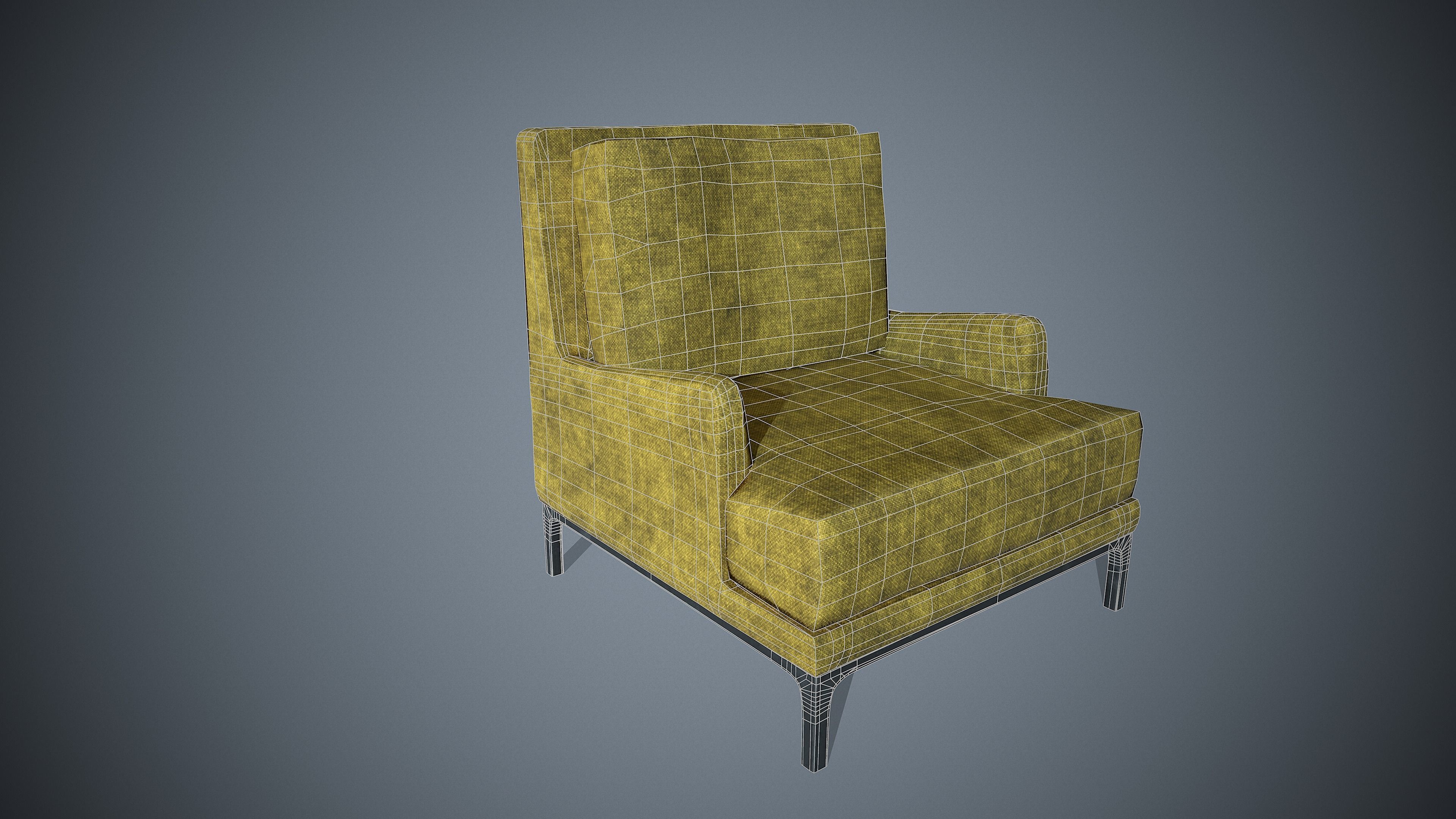 3D model Gameready Armchair - Low Poly chair VR / AR / low-poly | CGTrader