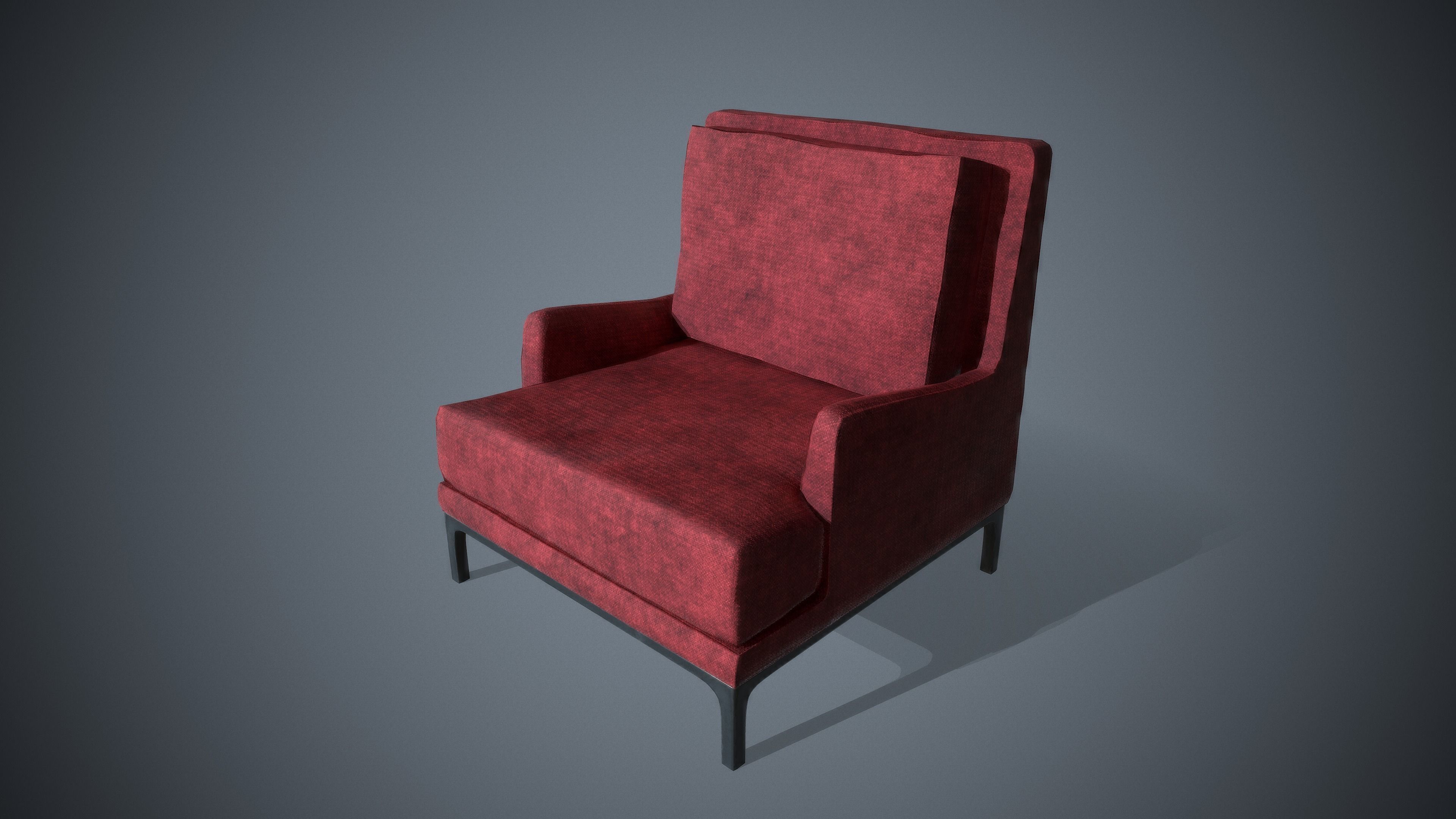 3D model Gameready Armchair - Low Poly chair VR / AR / low-poly | CGTrader