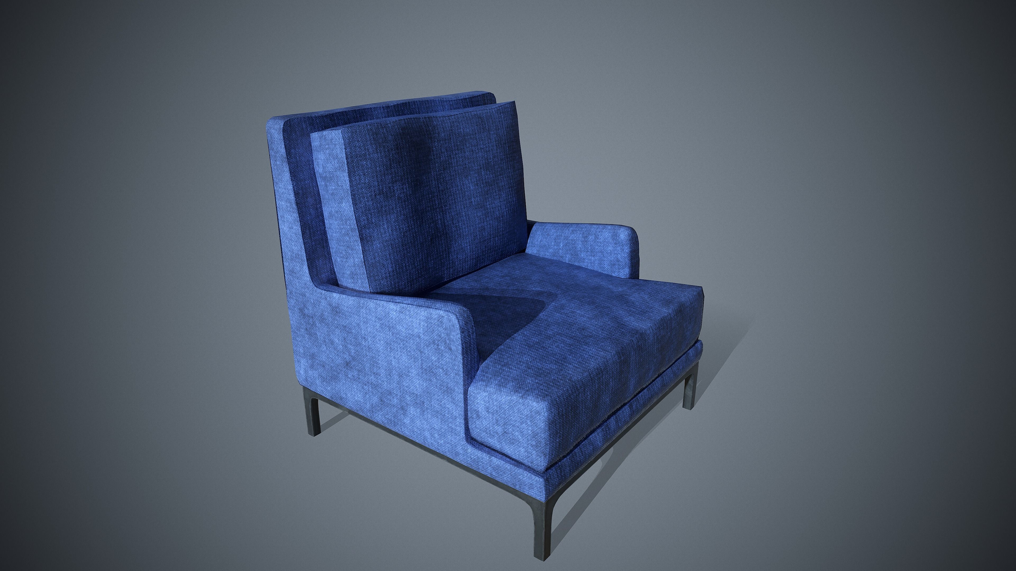 3D model Gameready Armchair - Low Poly chair VR / AR / low-poly | CGTrader