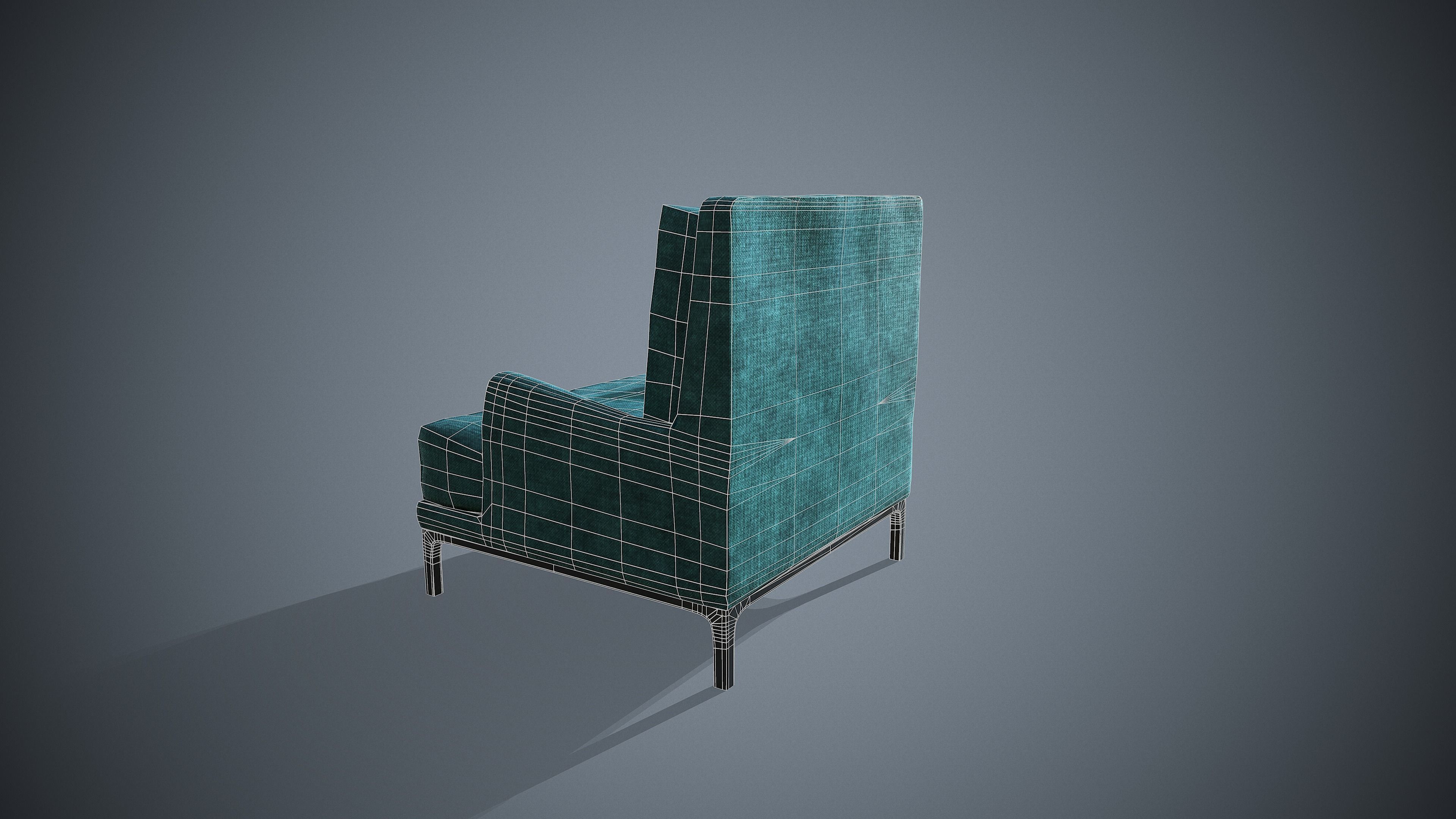 3D model Gameready Armchair - Low Poly chair VR / AR / low-poly | CGTrader