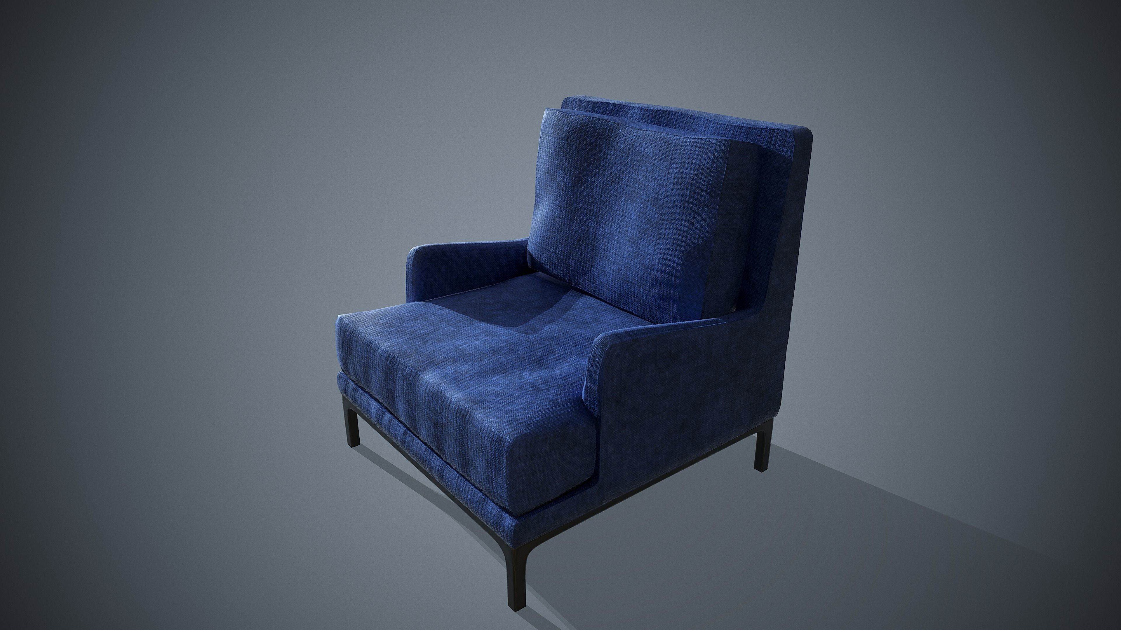 3D model Gameready Armchair - Low Poly chair VR / AR / low-poly | CGTrader