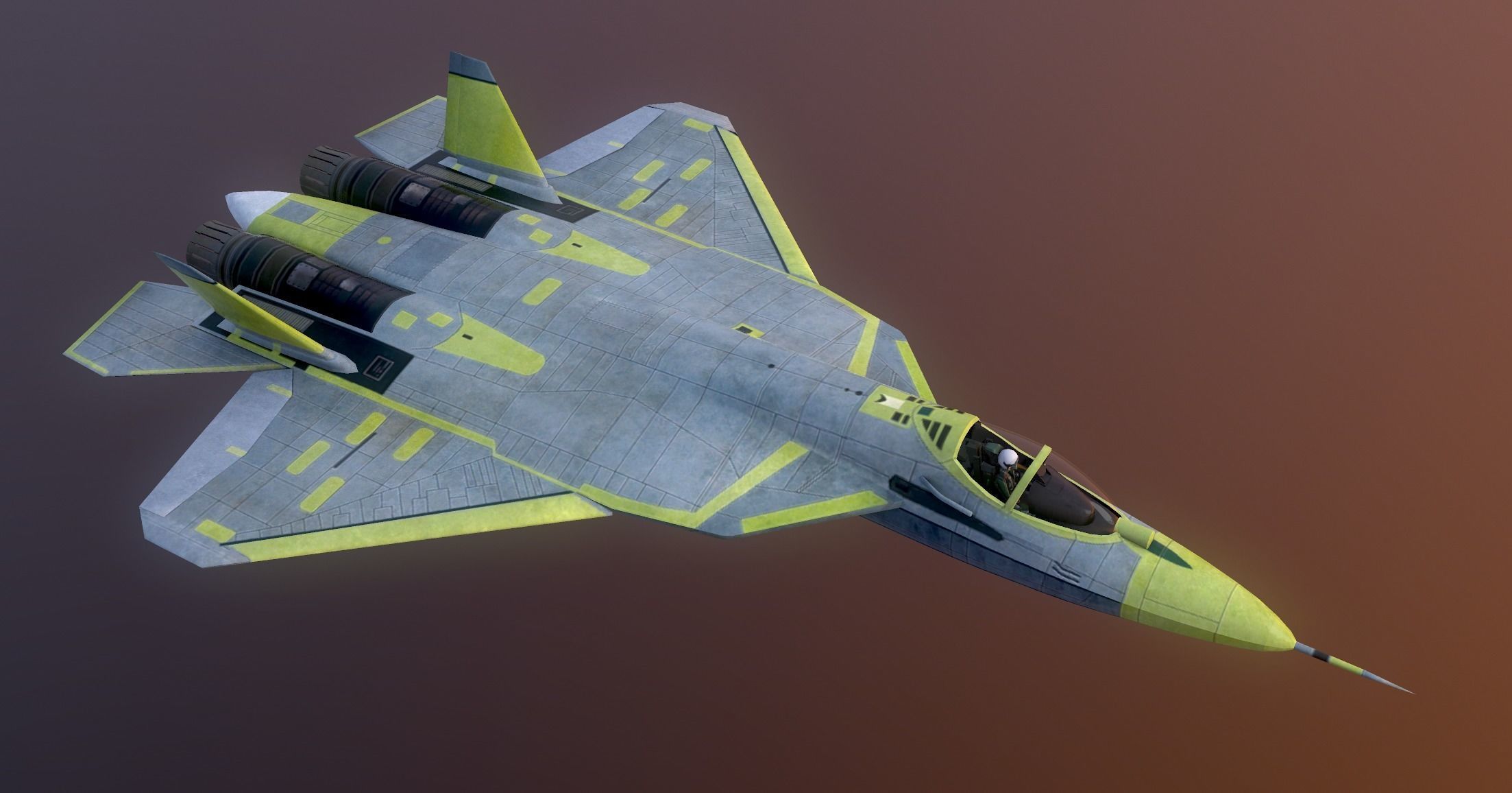 Sukhoi Su-57 Sukhoi PAK FA Multi-role heavy Fighter I-21 3D model ...