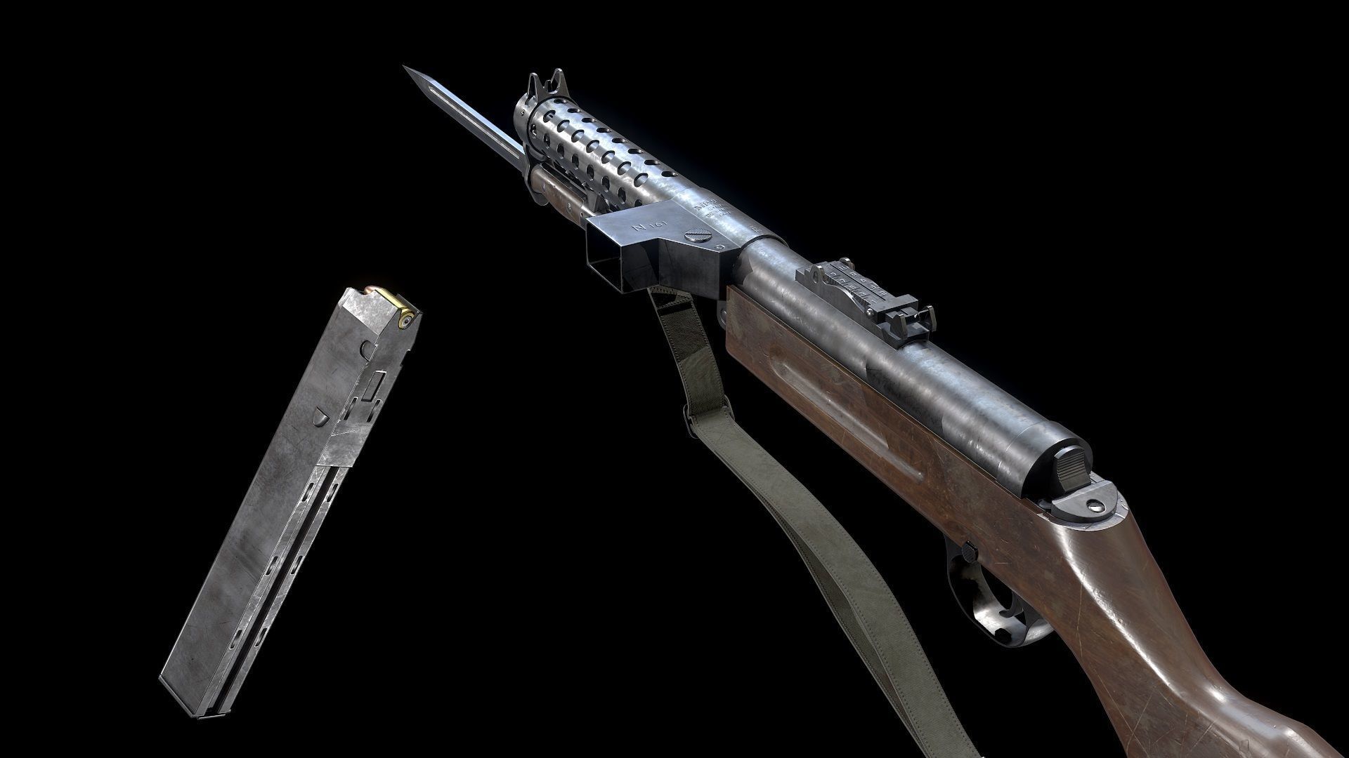 3D model Schmeisser MP-28 Rifle AAA Game Ready Weapon FPS Asset VR / AR ...