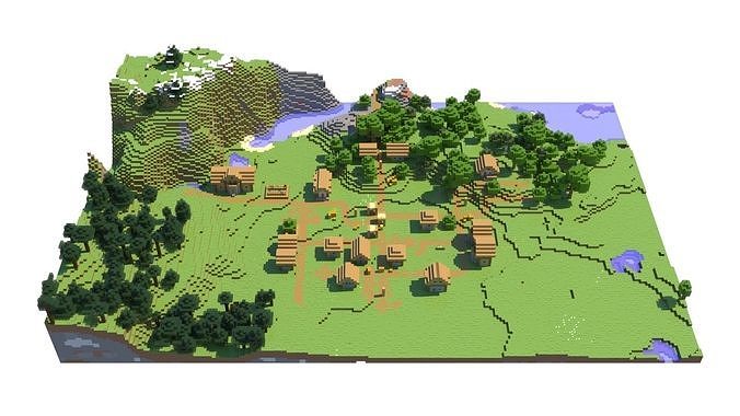 Minecraft Village 3D Model 3D model | CGTrader