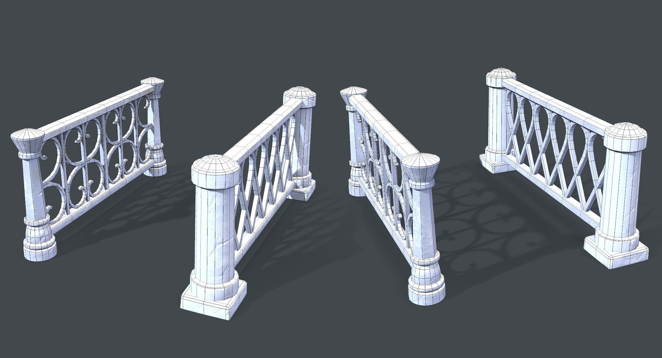 3D model Stylized Pillar Fence VR / AR / low-poly | CGTrader