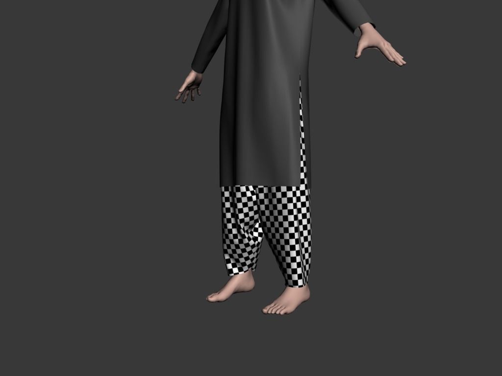 Kurta Shalwar - BaseMesh free 3D model | CGTrader