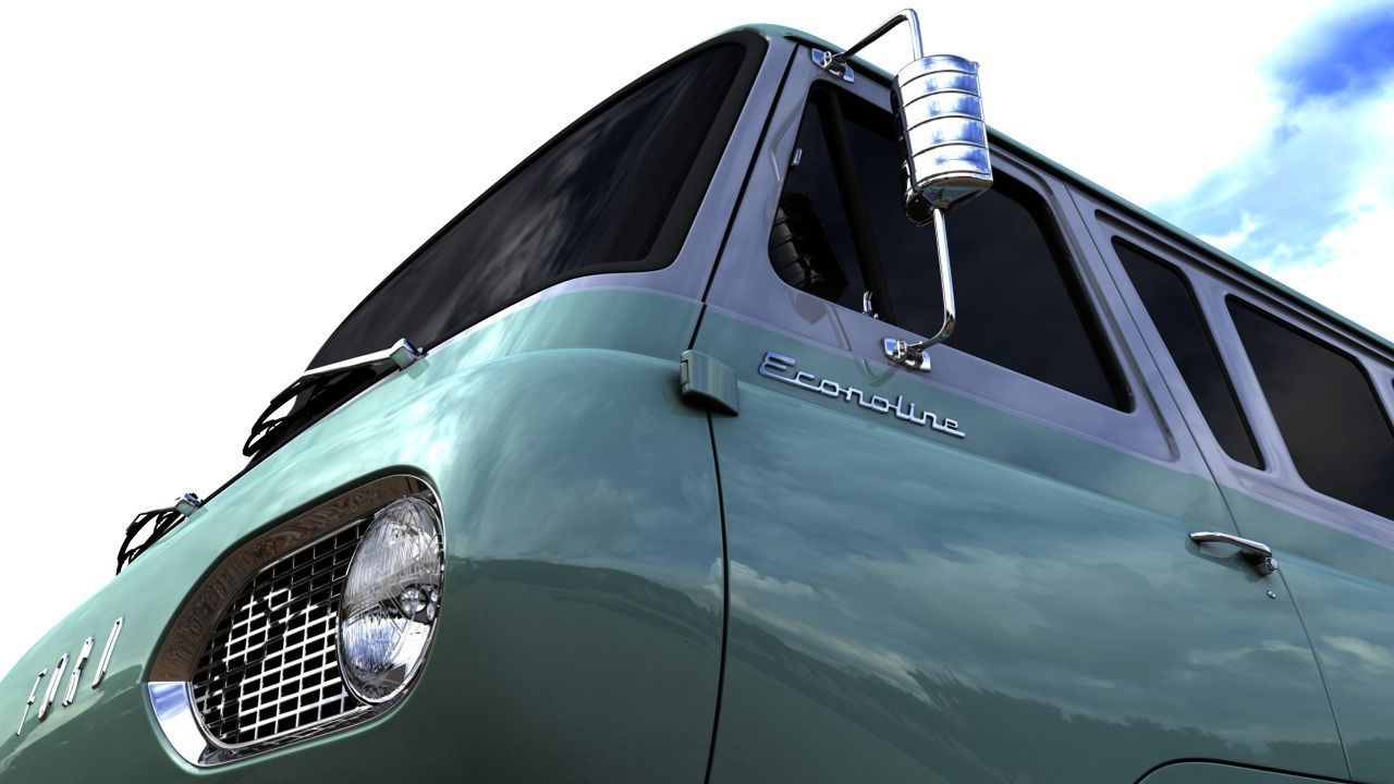 ECONOLINE E100 WINDOW VAN 1962 3D model | CGTrader