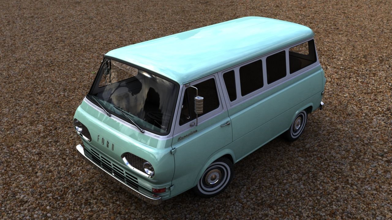 ECONOLINE E100 WINDOW VAN 1962 3D model | CGTrader