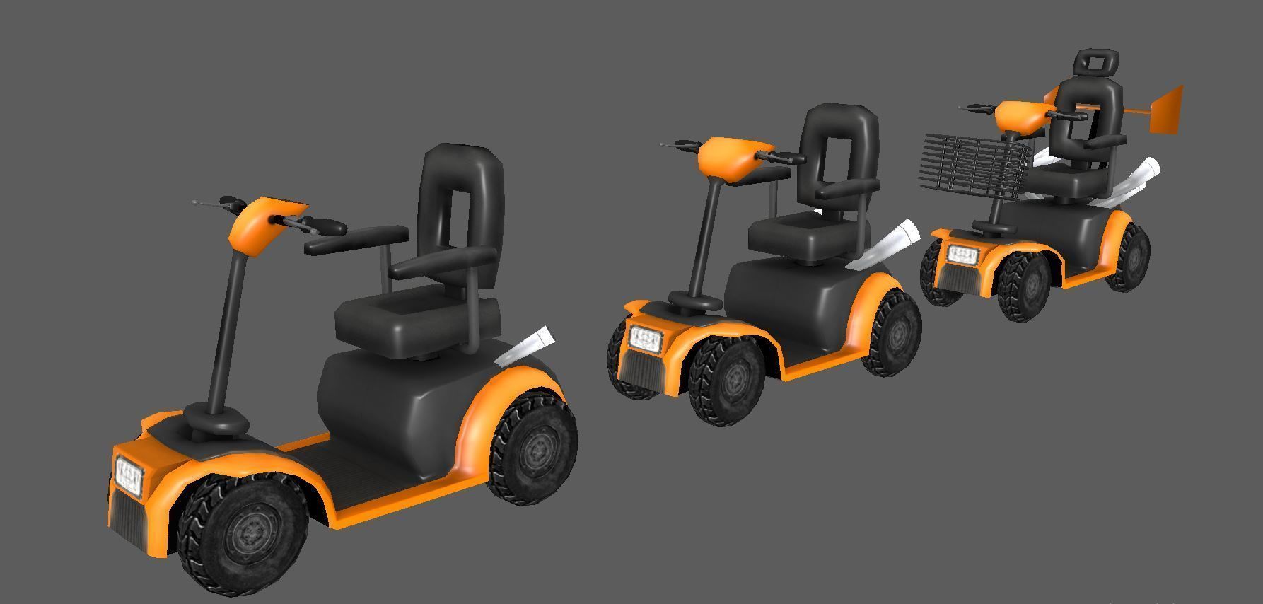 3D model cartoon mobility scooters with upgrades VR / AR / low-poly ...