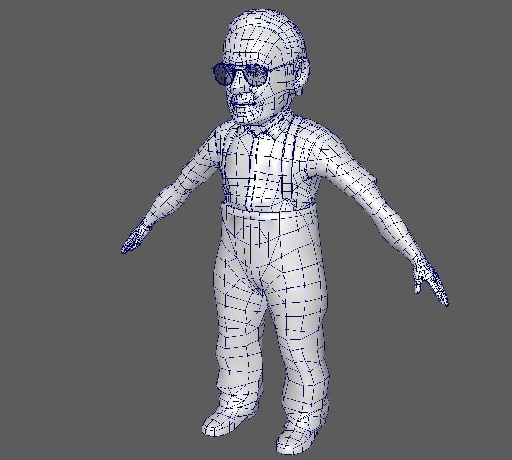 3D model semirealistic old man 1 VR / AR / low-poly | CGTrader