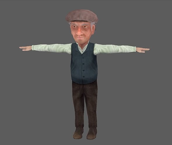 3D model semirealistic old man VR / AR / low-poly | CGTrader