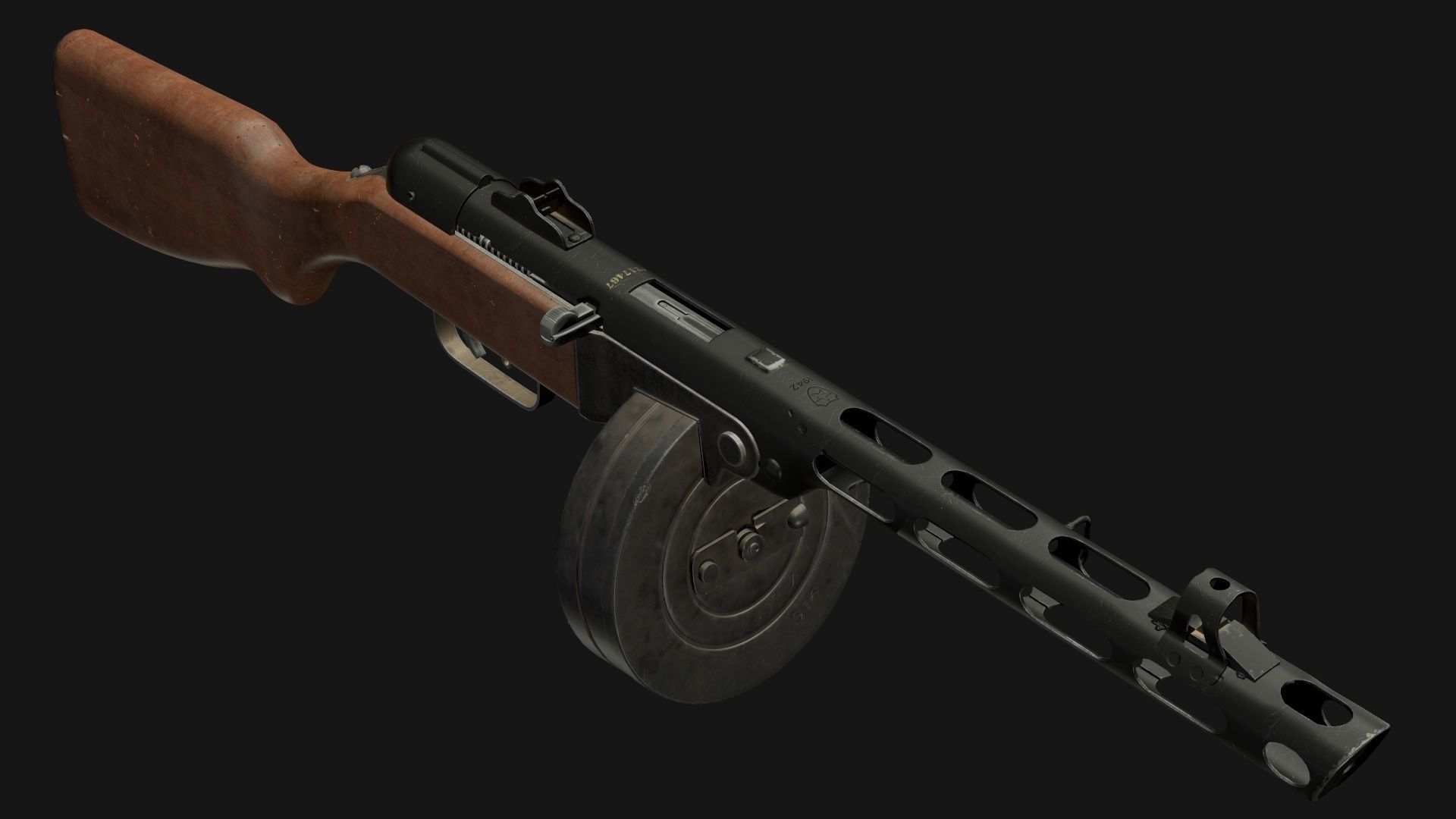 3D model Soviet submachine gun PPSh41 VR / AR / low-poly | CGTrader
