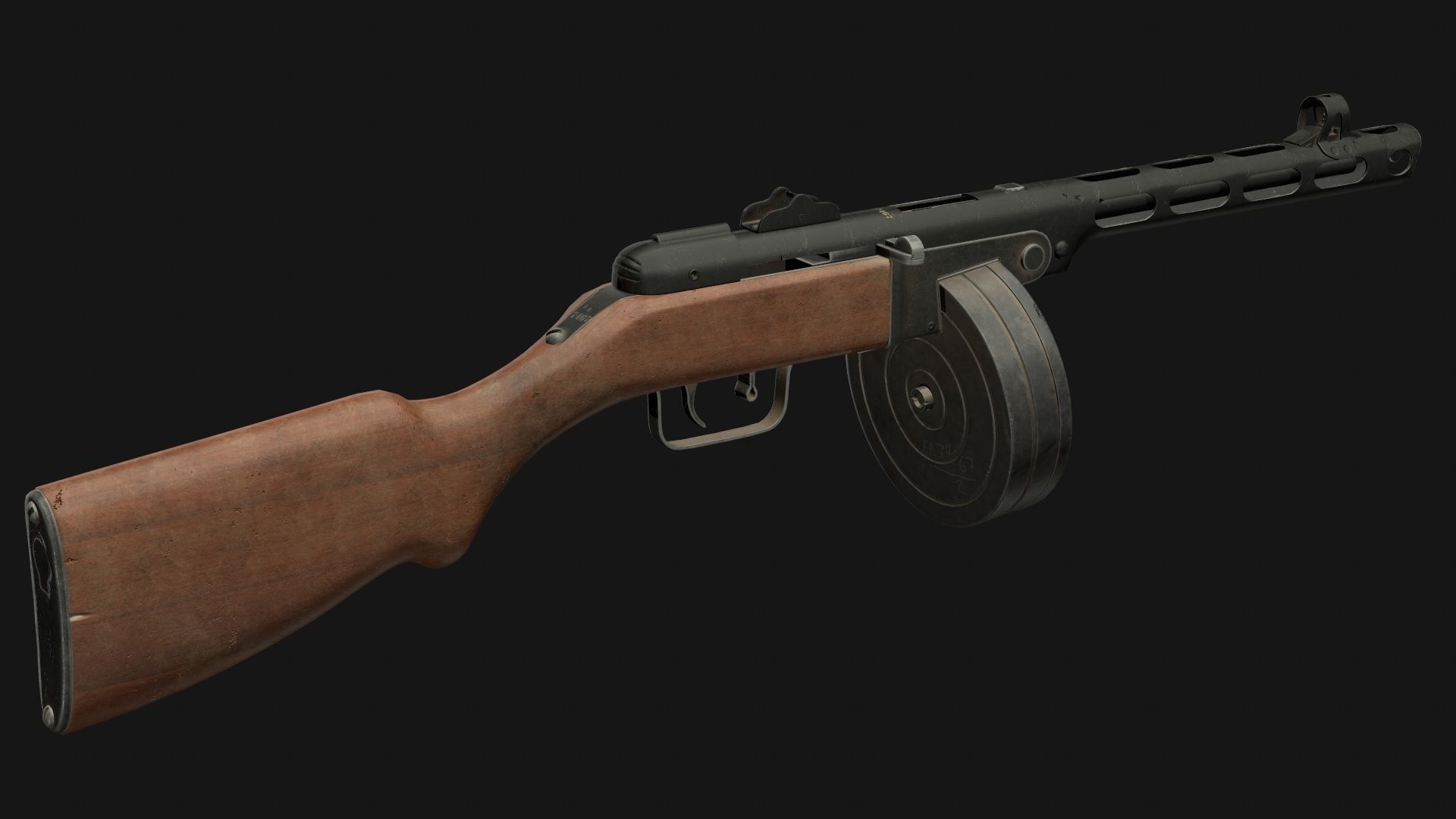 3D model Soviet submachine gun PPSh41 VR / AR / low-poly | CGTrader