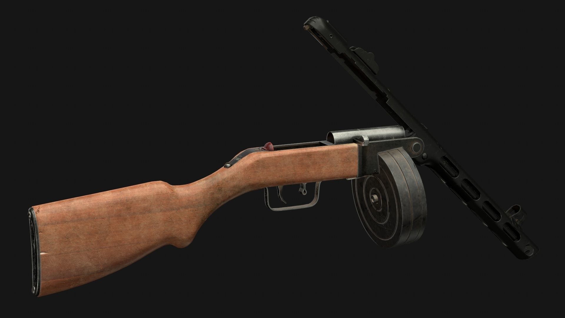 3D model Soviet submachine gun PPSh41 VR / AR / low-poly | CGTrader
