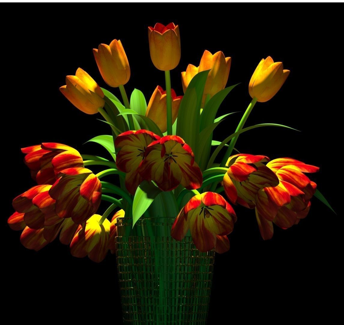 tulpin in vase 3D model | CGTrader