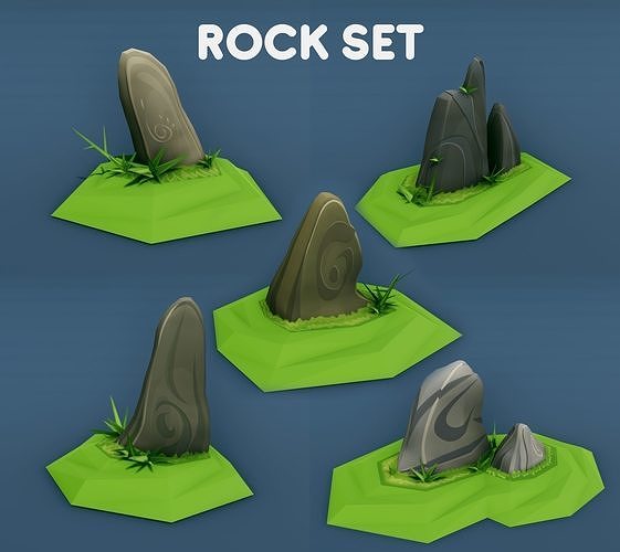 3D model Rocks for Game Environment VR / AR / low-poly | CGTrader