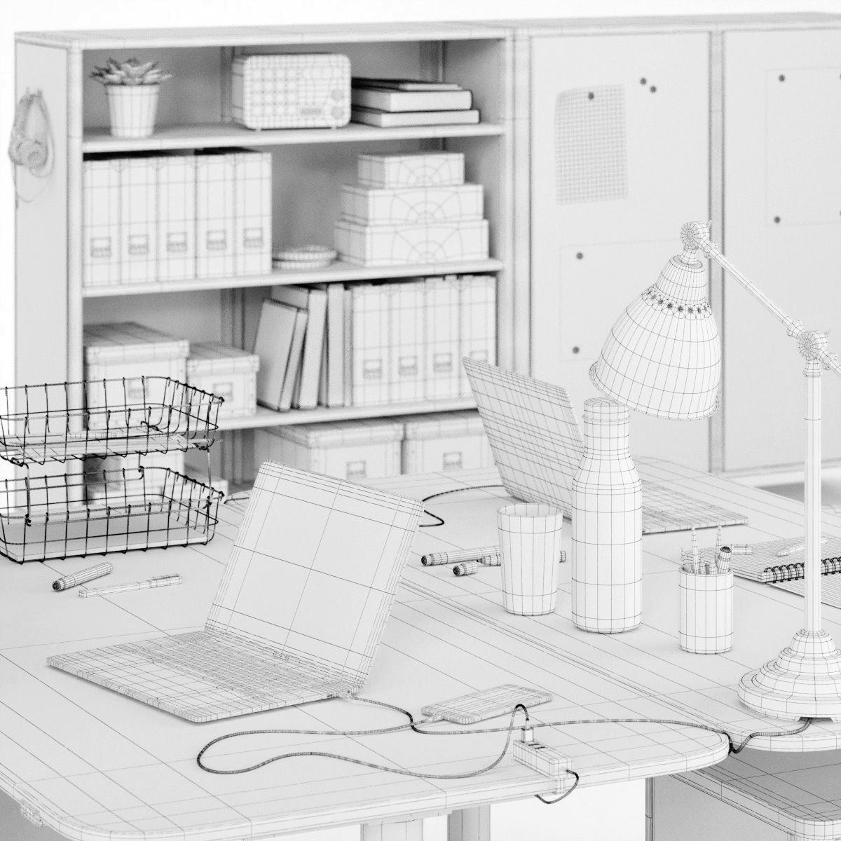 Bekant workplace 3D model | CGTrader