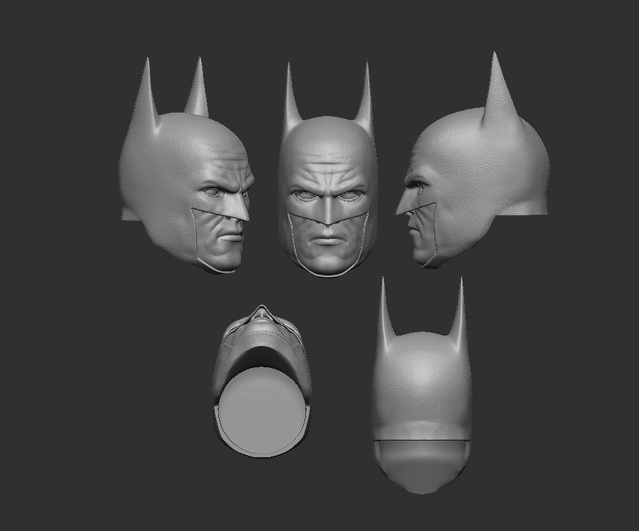 Masked and Unmasked Batman - Headsculpt for Action Figures 3D model 3D ...
