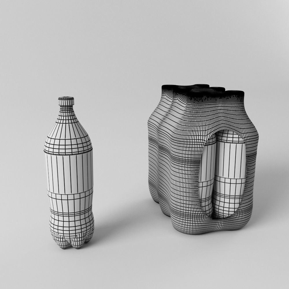 Coca-Cola Plastic Bottle with Pack 3D model | CGTrader
