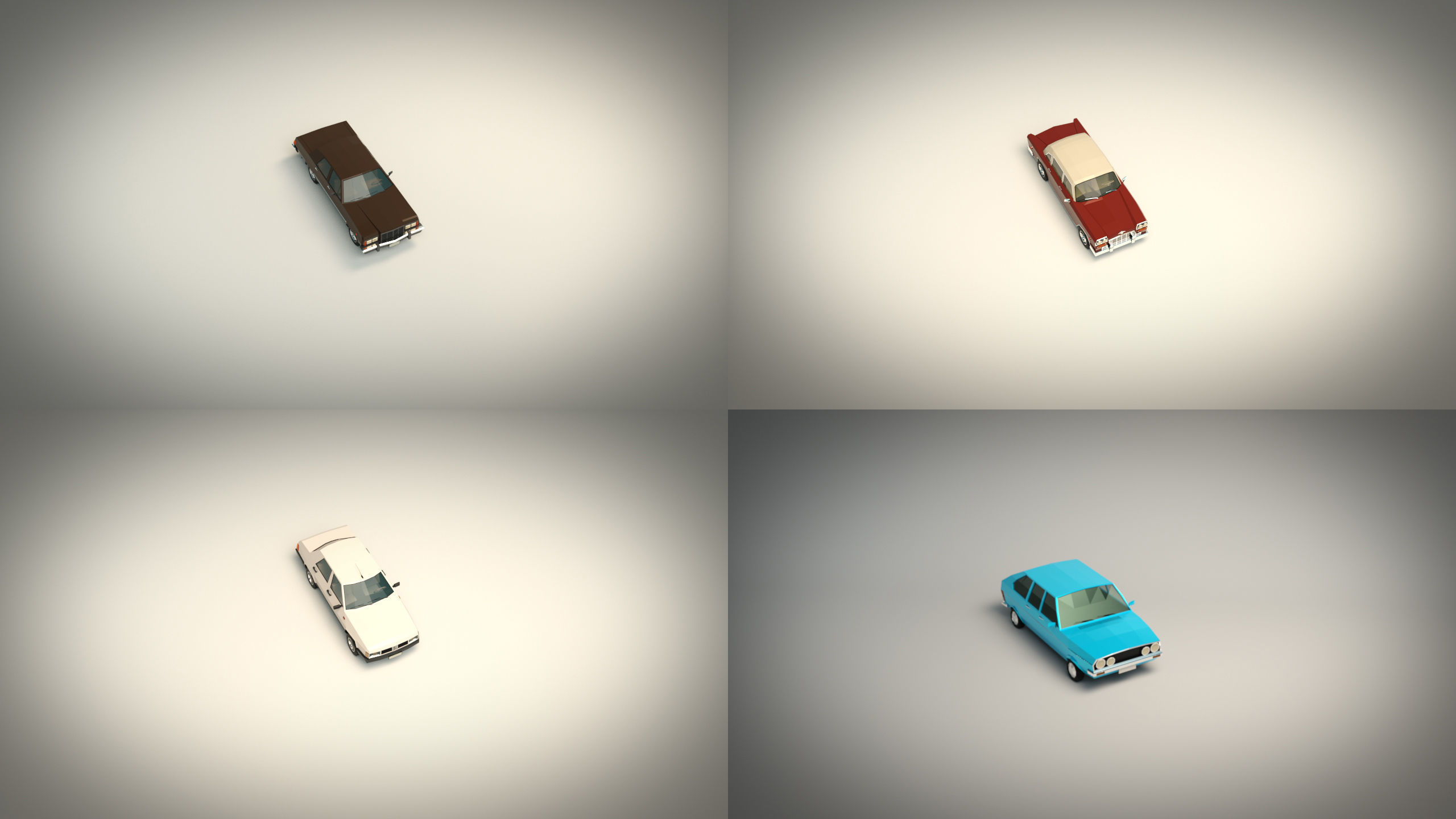 Low Poly Sedan Car Pack 01 3D Model Collection | CGTrader