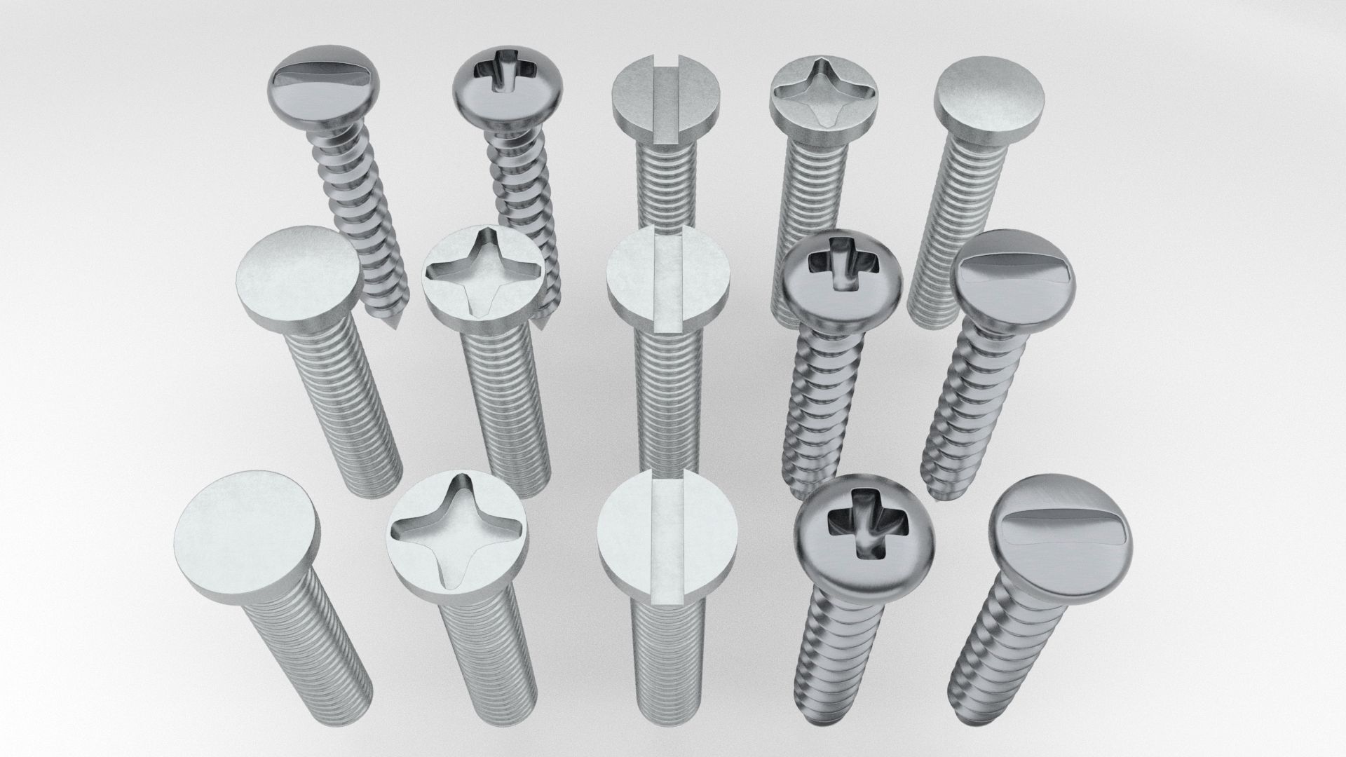 3D model Screws and Bolts VR / AR / low-poly | CGTrader