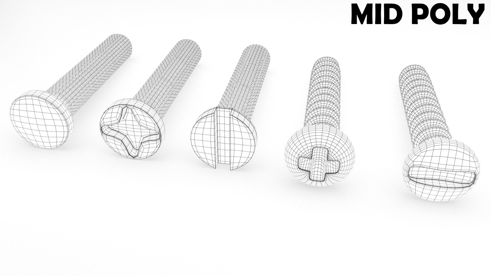 3D model Screws and Bolts VR / AR / low-poly | CGTrader