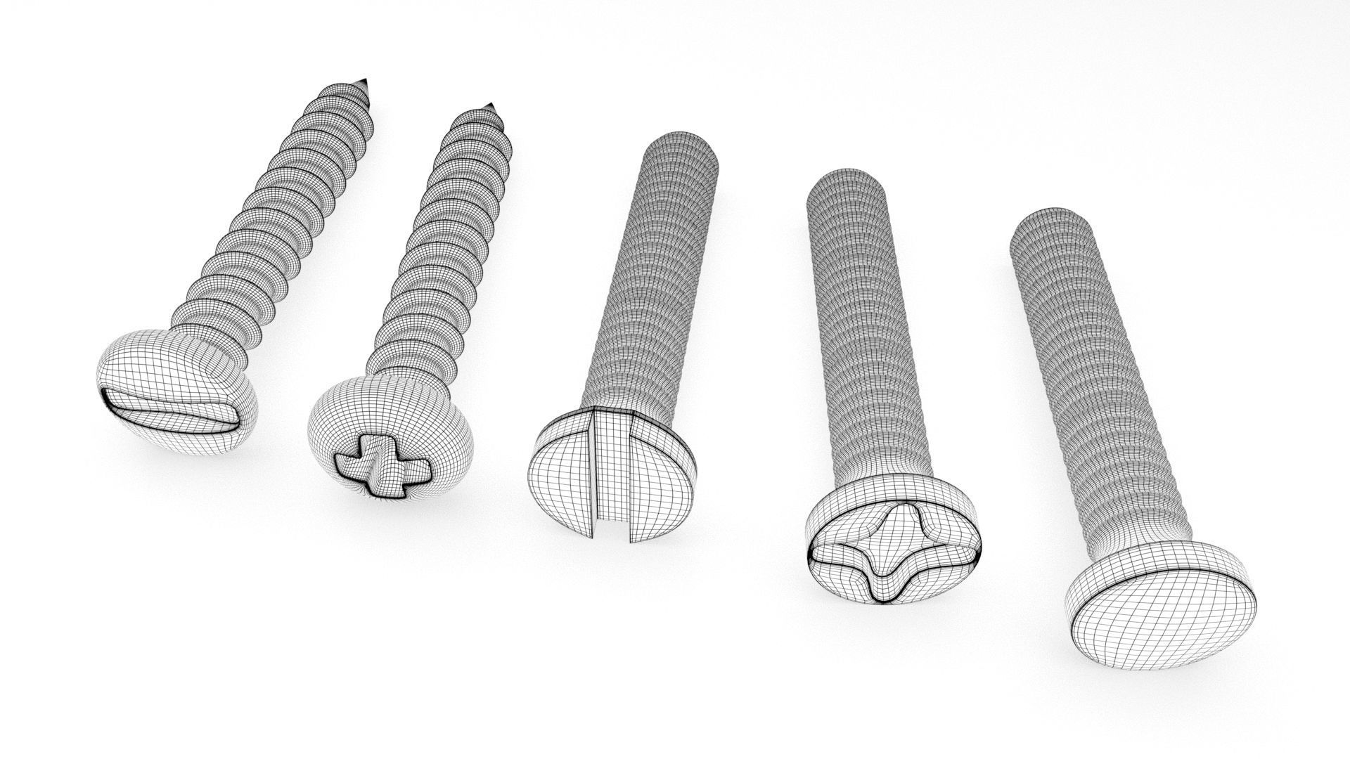 3D model Screws and Bolts VR / AR / low-poly | CGTrader