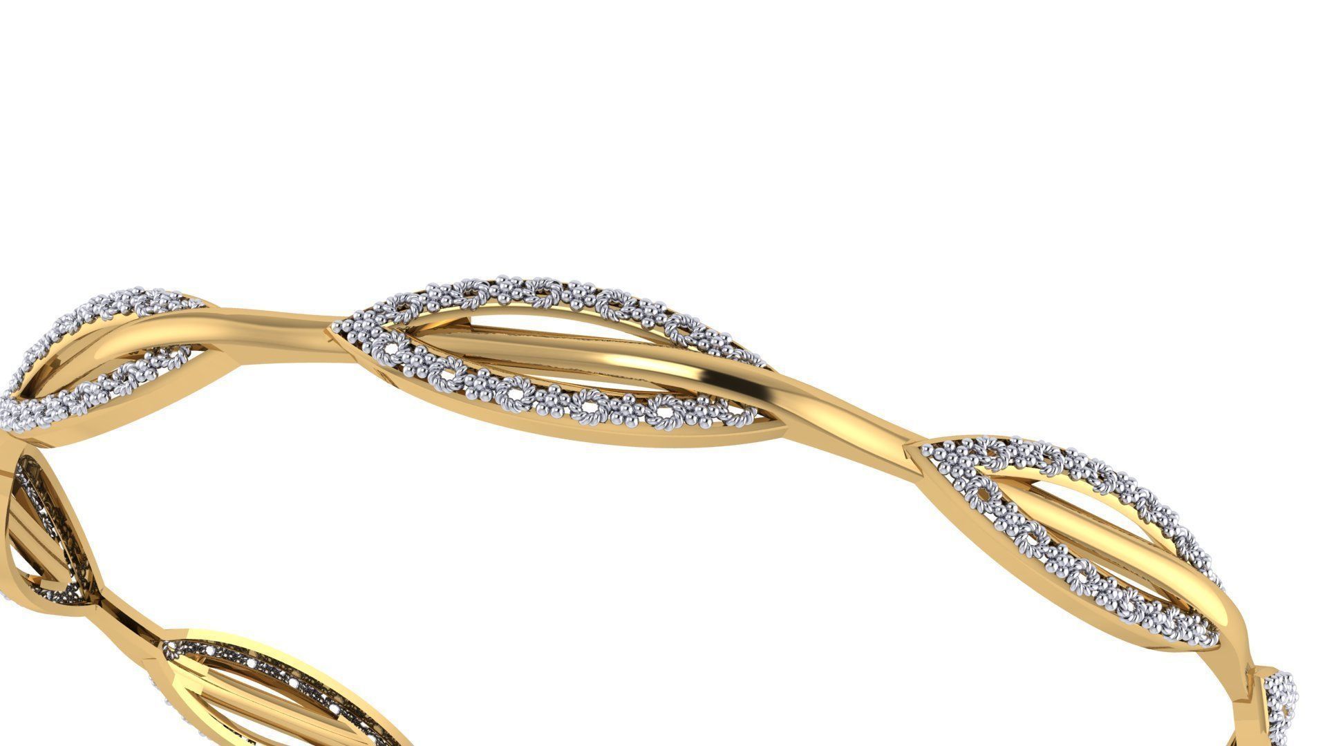 Bangle diamond gold free 3D model 3D printable | CGTrader
