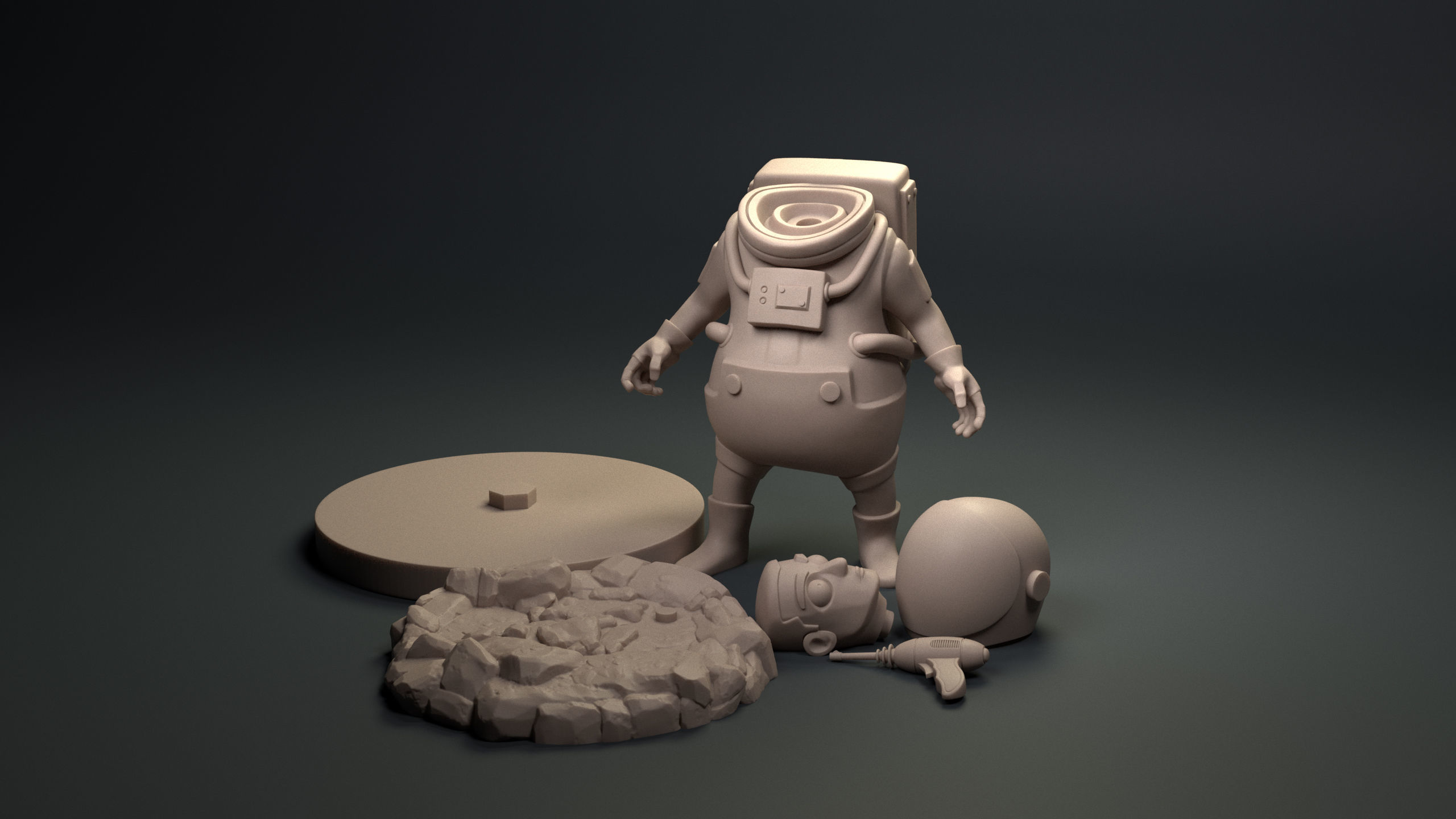 Stylized Cute Astronaut 3D model 3D printable | CGTrader