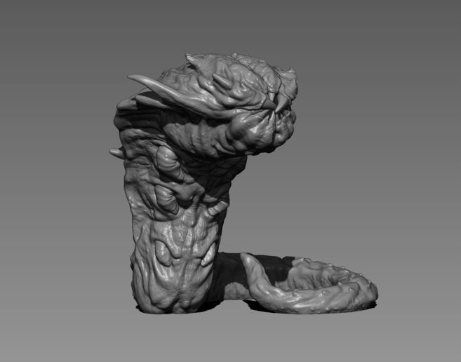 Giant Sand Worm 2 Poses - 3D printable creature 3D print model 3D model ...
