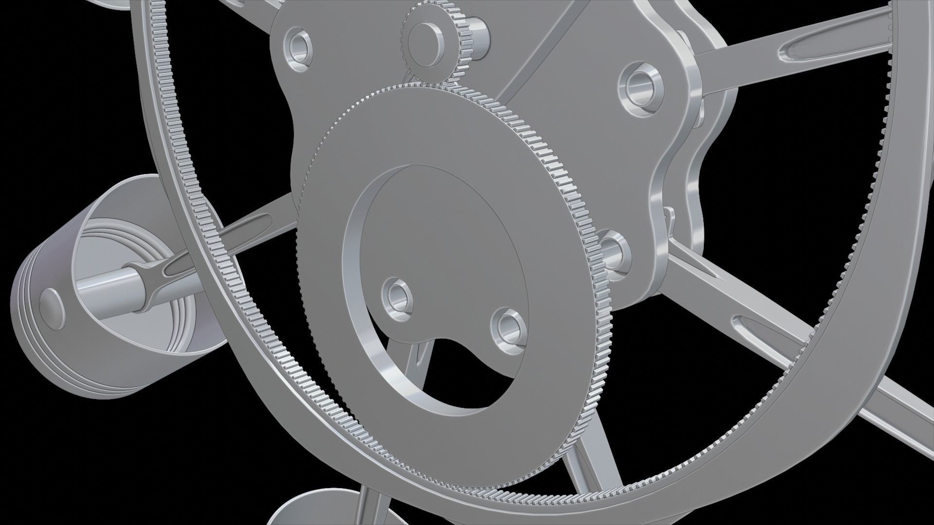 Radial Motor with Piston Mechanism Nose Propellers Anim and Rig 3D ...