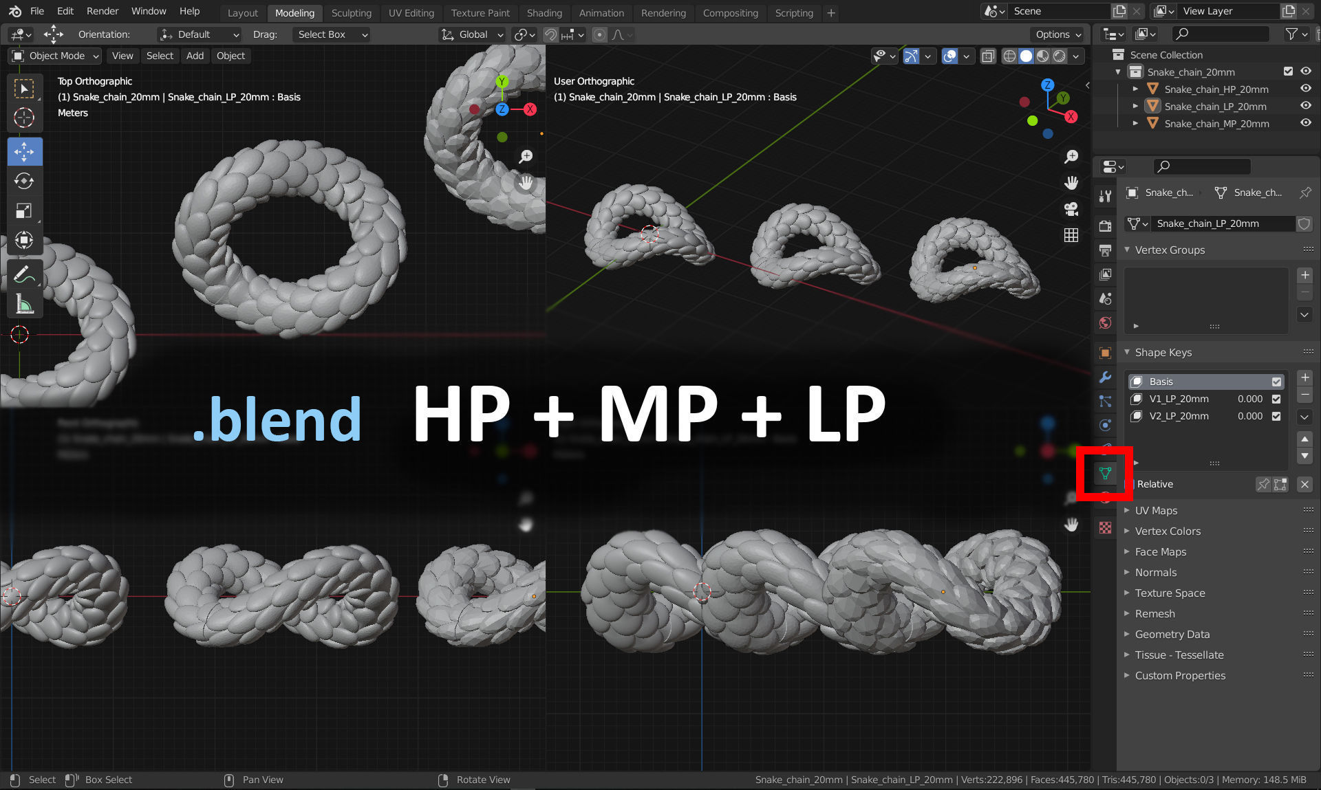 Snake Chain Link 3D model 3D printable | CGTrader
