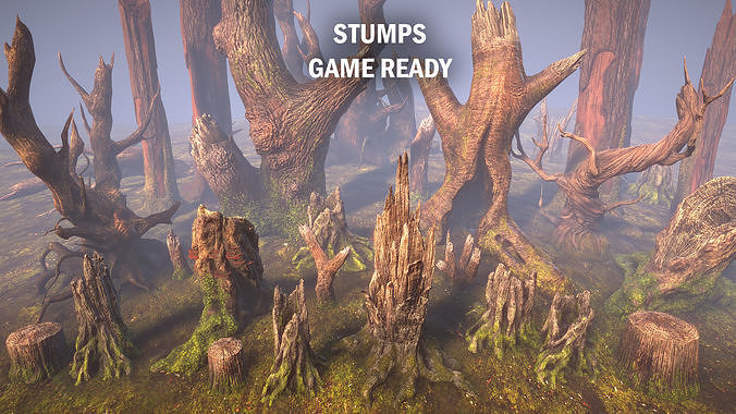 3D model Stumps game ready VR / AR / low-poly | CGTrader