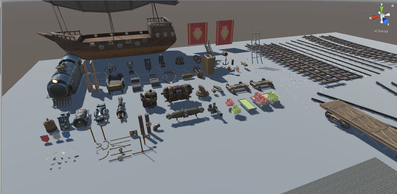 3D model Fantasy Steampunk sky city Kitbash VR / AR / low-poly | CGTrader