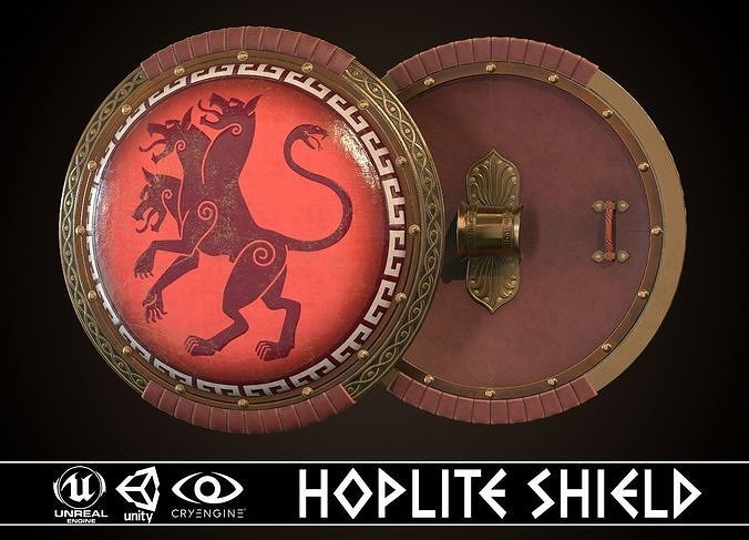 3D model Hoplite Shield Cerberus VR / AR / low-poly | CGTrader